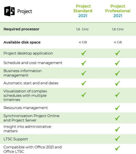Cheap Microsoft Project 2021 licenses - Standard & Professional