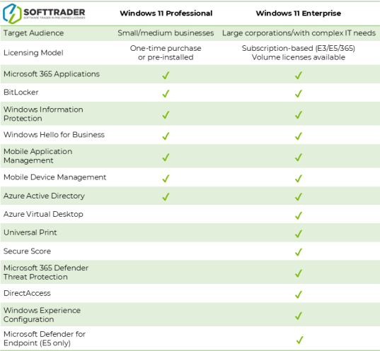 Windows 11 Enterprise vs Pro: the differences