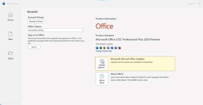Microsoft Office 2024: Preview-build en nieuwe toevoegingen