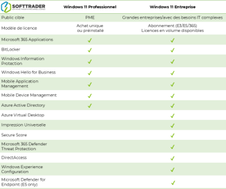 Windows 11 Enterprise vs Pro : les différences - Softtrader