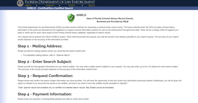 How to Apply for a Florida Criminal Record Certificate