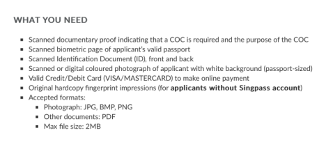 Singapore Step-by-step plan Certificate of Clearance (COC)