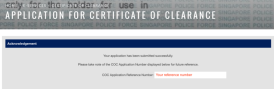 Singapore Step-by-step plan Certificate of Clearance (COC)