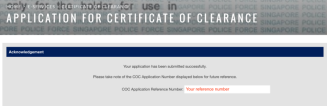 Singapore Step-by-step plan Certificate of Clearance (COC)