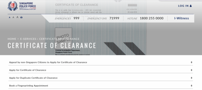 Singapore Step-by-step plan Certificate of Clearance (COC)