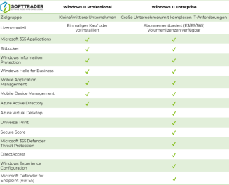 Windows 11 Enterprise vs. Pro: die Unterschiede