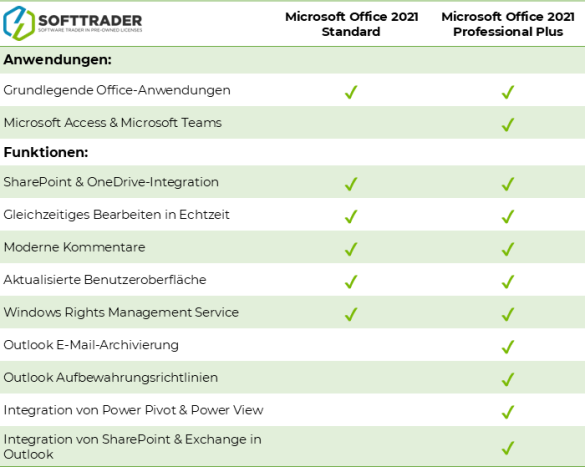 Microsoft Office 2021 Standard vs. Professional Plus
