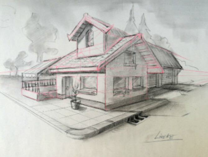 Landschappen tekenen leer je bij Tekenclub.nl!