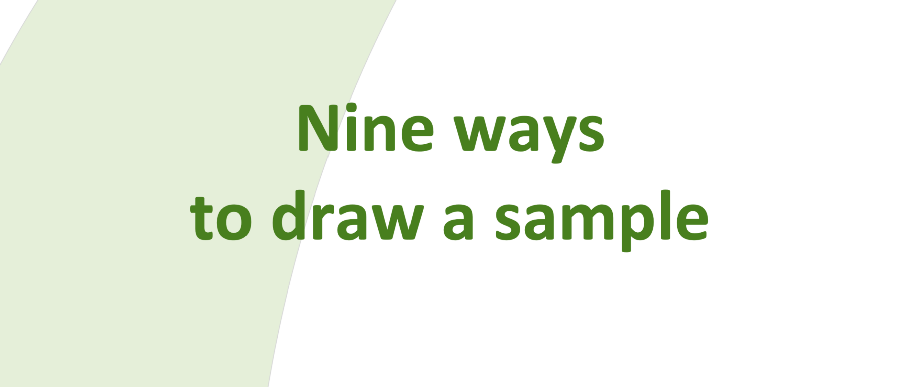 How to draw a sample