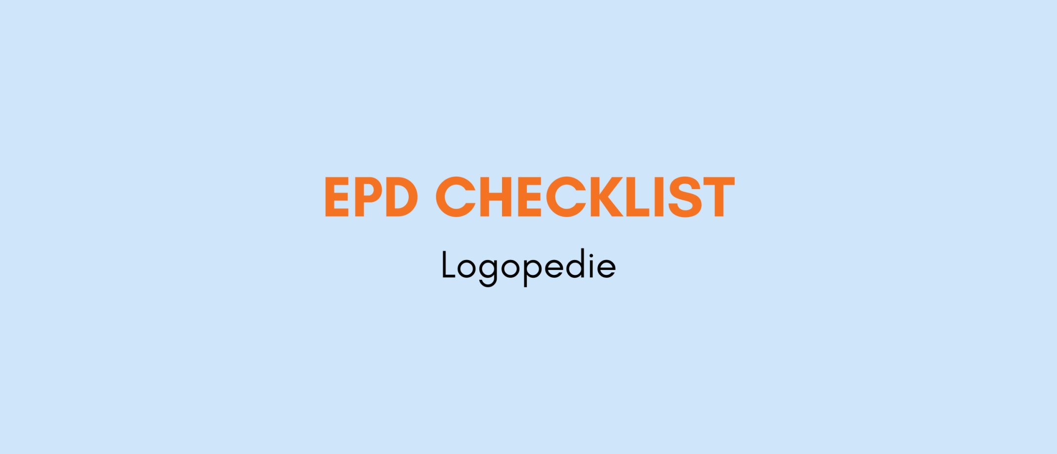 EPD Checklist Logopedie