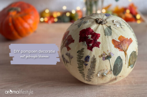 DIY pompoen met gedroogde bloemen