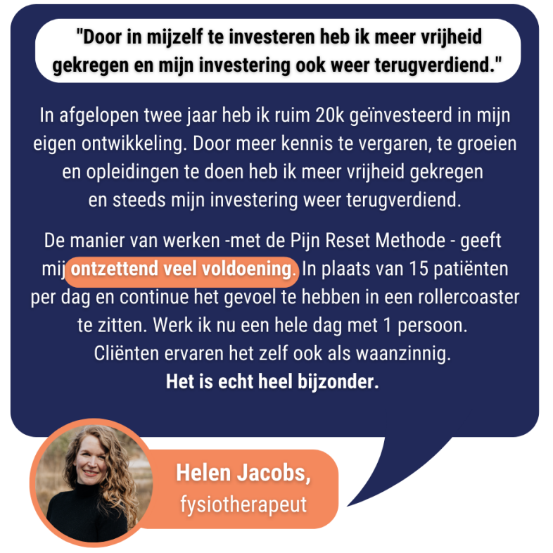 De (oude) officiële pagina van de Pijn Reset Methode