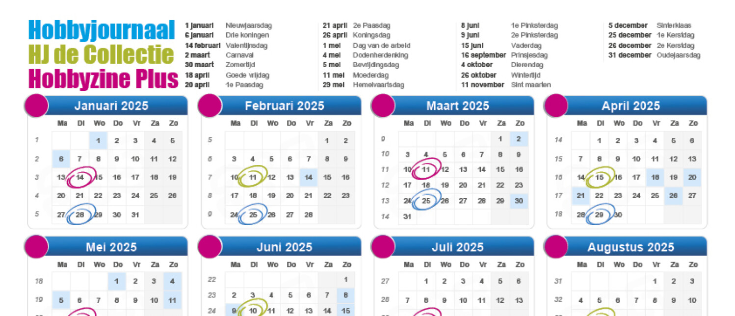 Hobbyjournaal Jaarplanning tijdschriften 2025