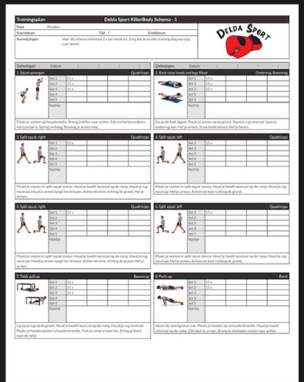 Thuis trainen zonder materiaal? Inclusief trainingsvideos + Schemas