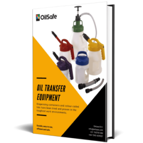 Oil transfer containers and lids