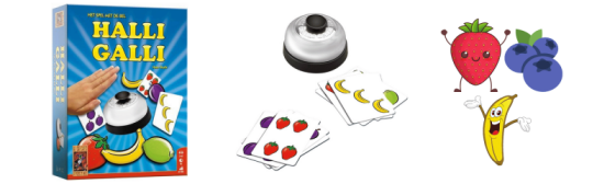 Het geweldige kaartspel Halli Galli