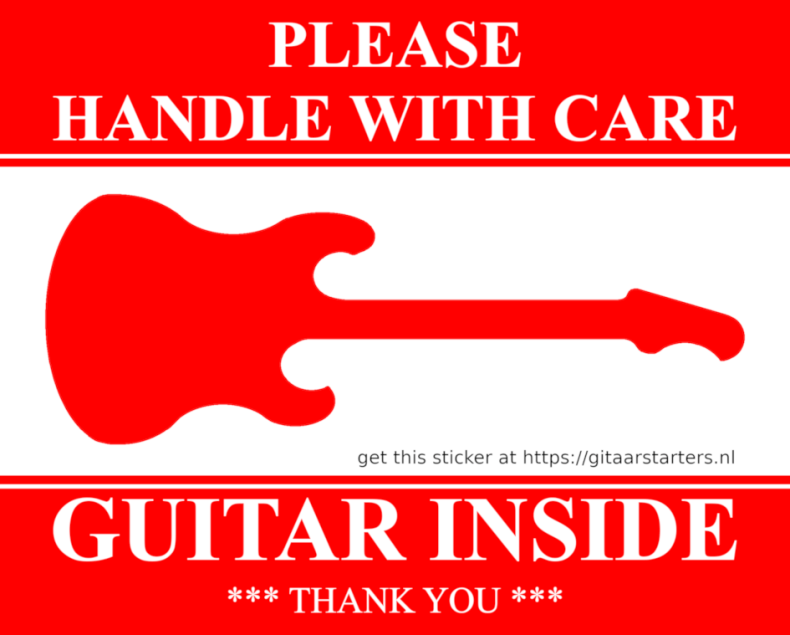 Gitaar Fragile Handle With Care Stickers