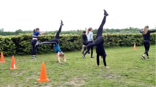 Outdoor gymnastics with toddlers and gymnastics classes