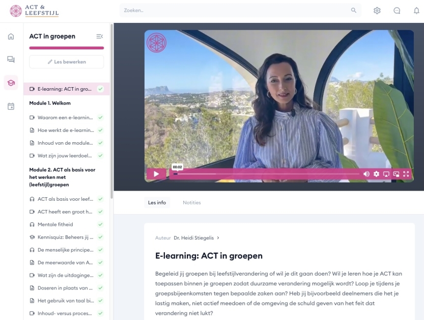 ACT in Groepen e-learning voor leefstijlcoaches | CRKBO