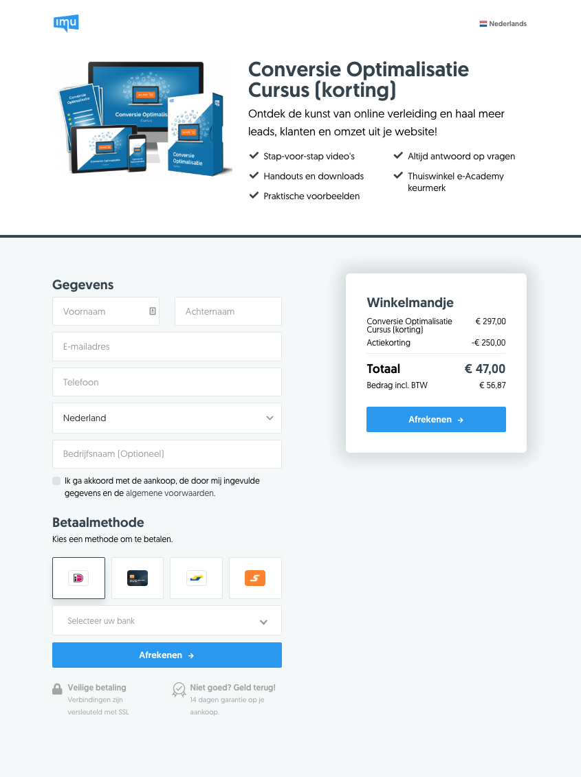 Betaalpagina maken? | Plug&Pay