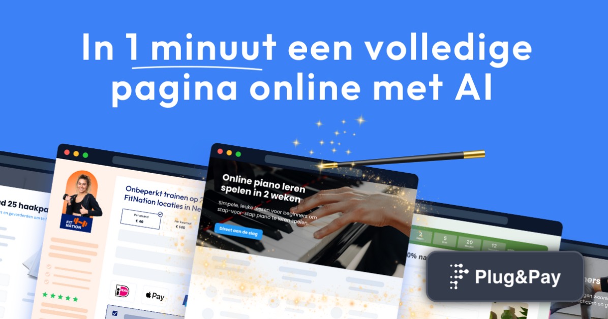 Let AI create your pages in 1 minute | Plug&Pay®