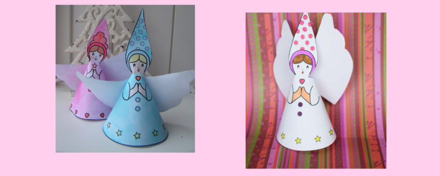 Engel voor kerst knutselen, gratis download van Suus kinderfeestjes