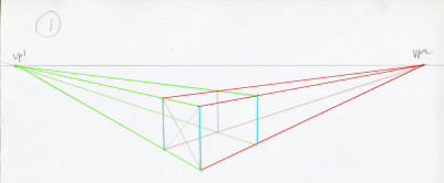 Oefenen met het tweepuntsperspectief: eenvoudig huis