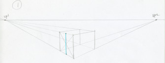 Oefenen met het tweepuntsperspectief: eenvoudig huis