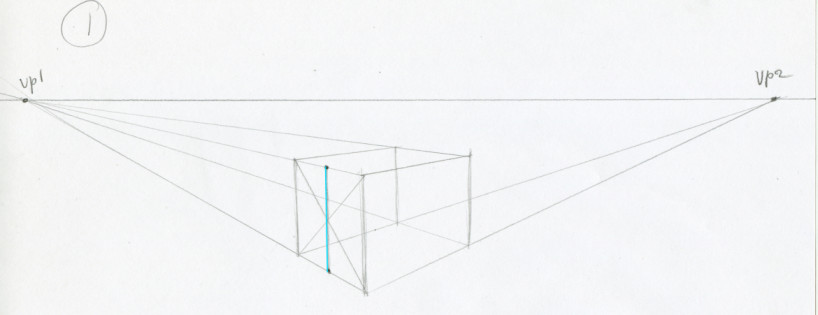 Oefenen met het tweepuntsperspectief: eenvoudig huis
