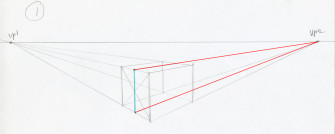 Oefenen met het tweepuntsperspectief: eenvoudig huis