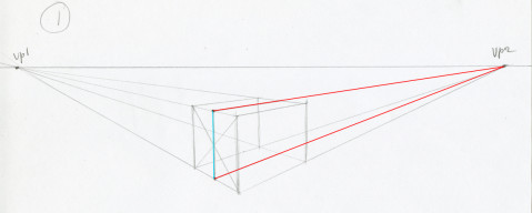 Oefenen met het tweepuntsperspectief: eenvoudig huis