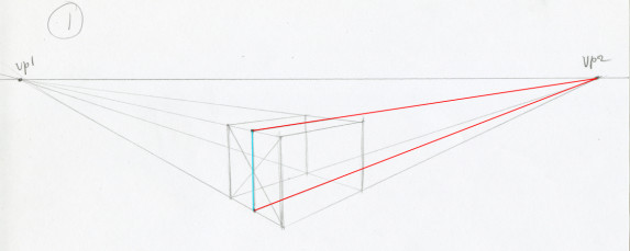Oefenen met het tweepuntsperspectief: eenvoudig huis