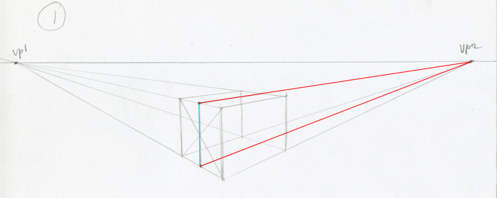 Oefenen met het tweepuntsperspectief: eenvoudig huis