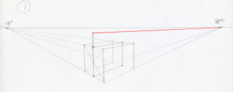 Oefenen met het tweepuntsperspectief: eenvoudig huis