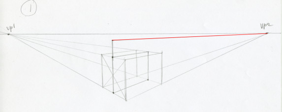 Oefenen met het tweepuntsperspectief: eenvoudig huis