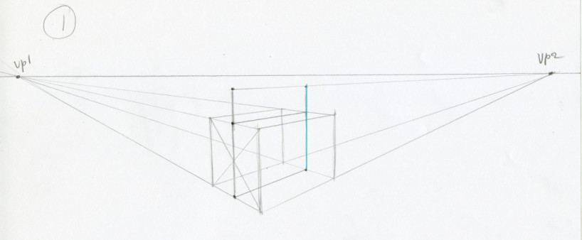 Oefenen met het tweepuntsperspectief: eenvoudig huis