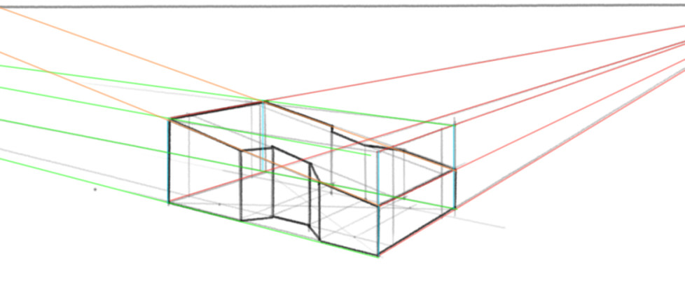 Oefenen met tweepuntsperspectief: puntenslijper