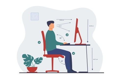 Je zit goed achter je bureau als je deze tips en oefeningen opvolgt